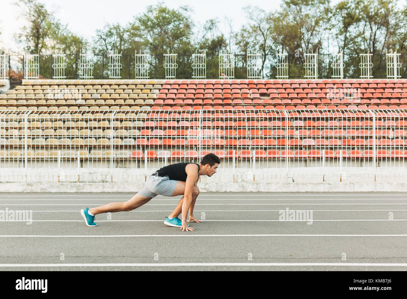 Sportsman at the start Stock Photo - Alamy
