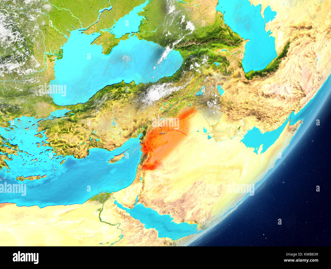 Satellite image of syria hi-res stock photography and images - Alamy