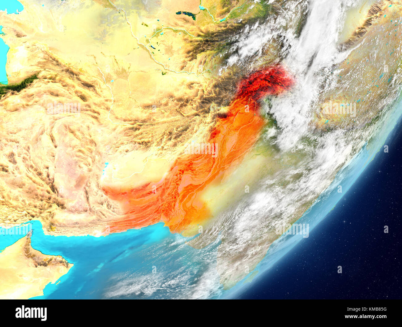 Satellite view pakistan country hi-res stock photography and images - Alamy