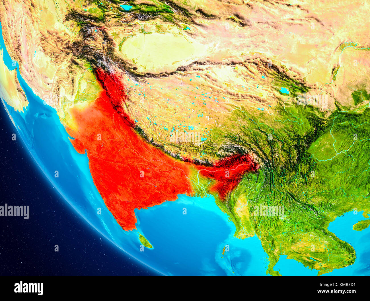 India highlighted on world map hi-res stock photography and images - Alamy