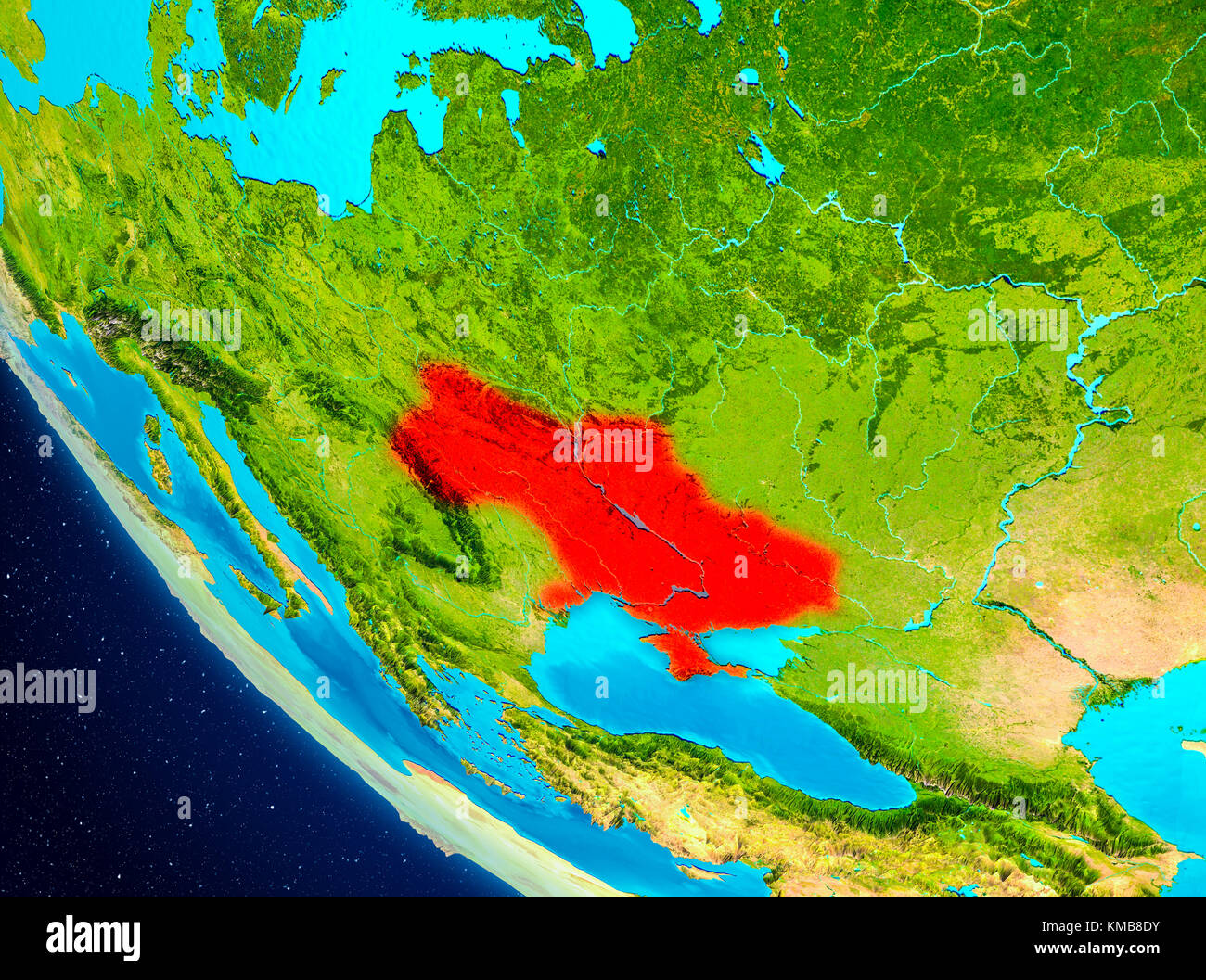 Map ukraine highlighted in red hi-res stock photography and images - Alamy