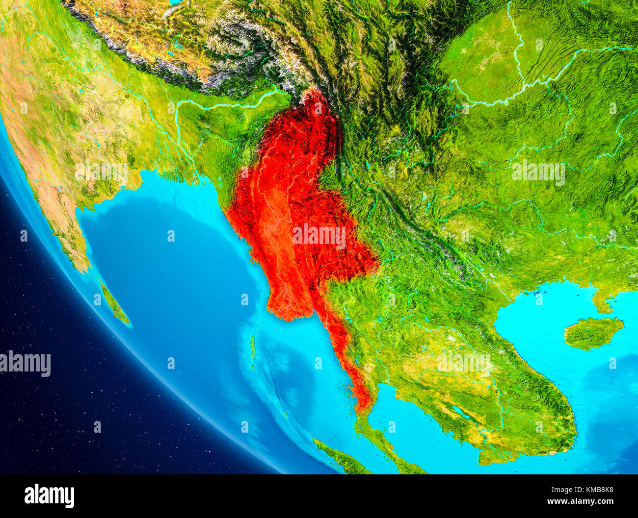 Myanmar satellite image hi-res stock photography and images - Alamy