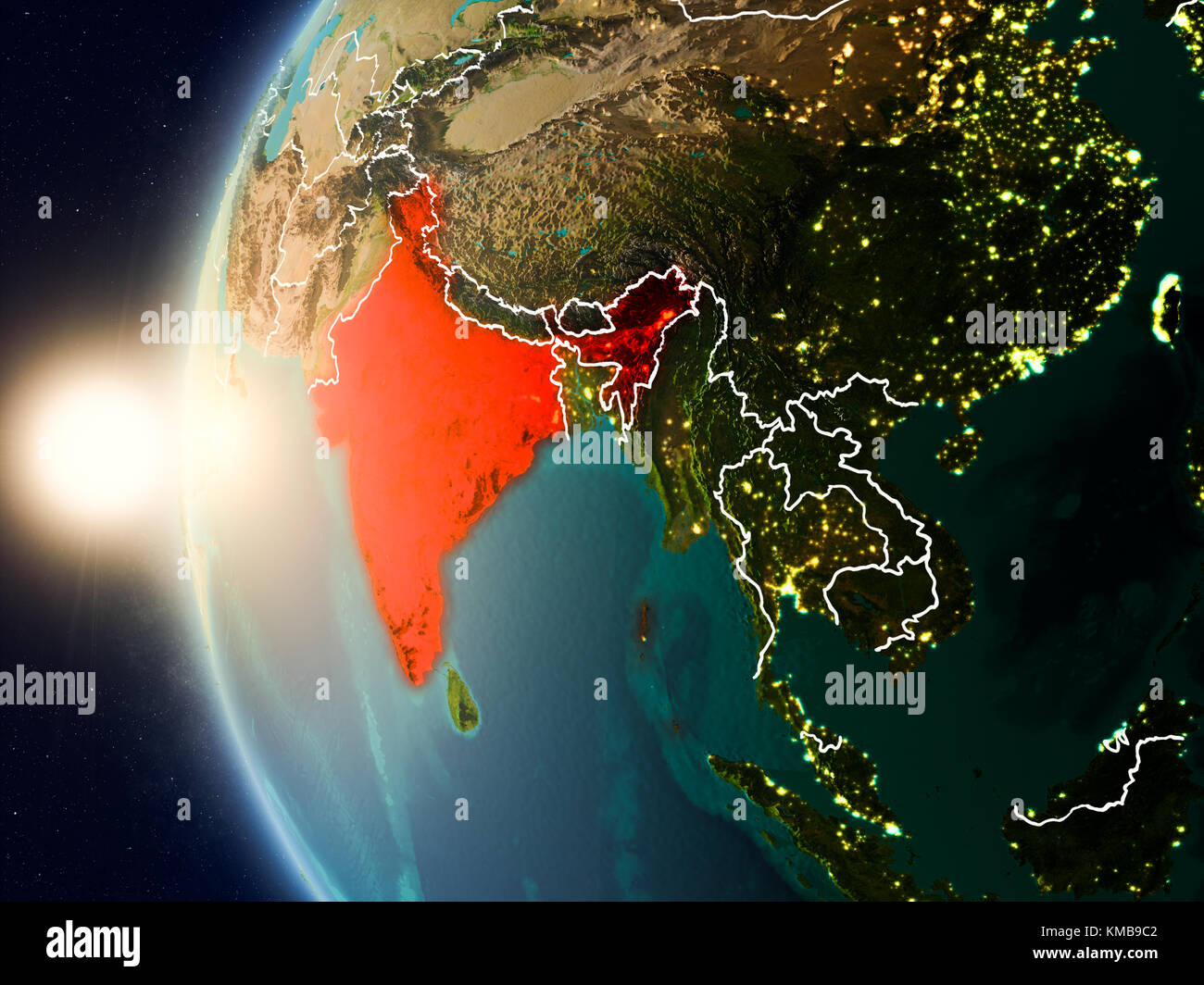 India seen from space globe hi-res stock photography and images - Alamy