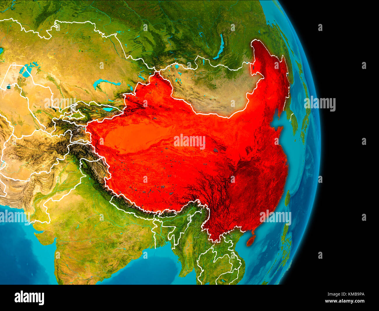 Highlighted satellite image of china hi-res stock photography and ...