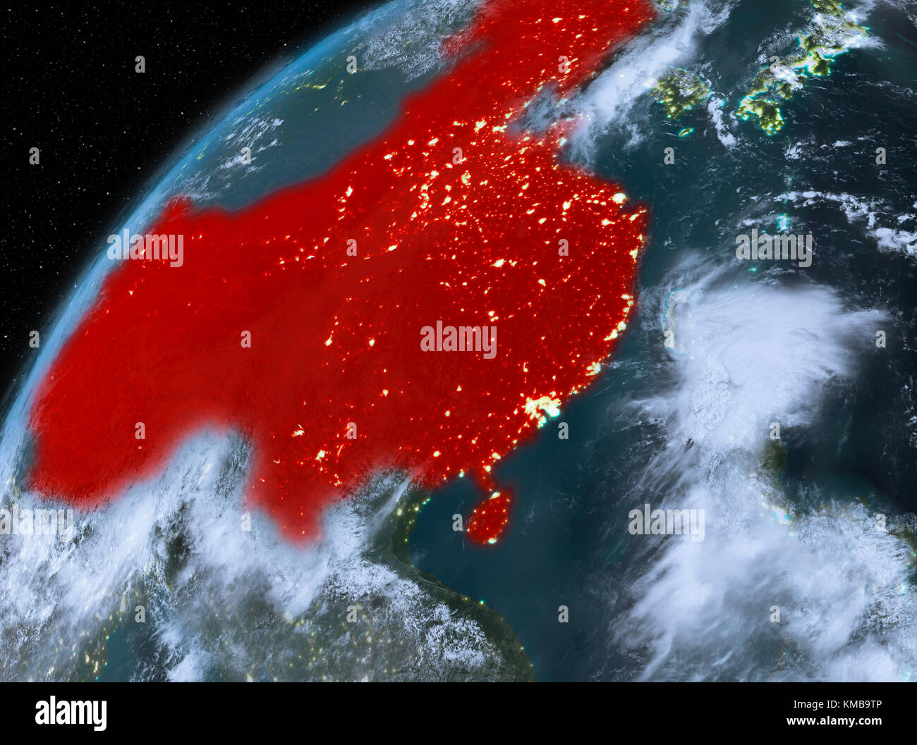 Satellite image night lights china hi-res stock photography and images ...