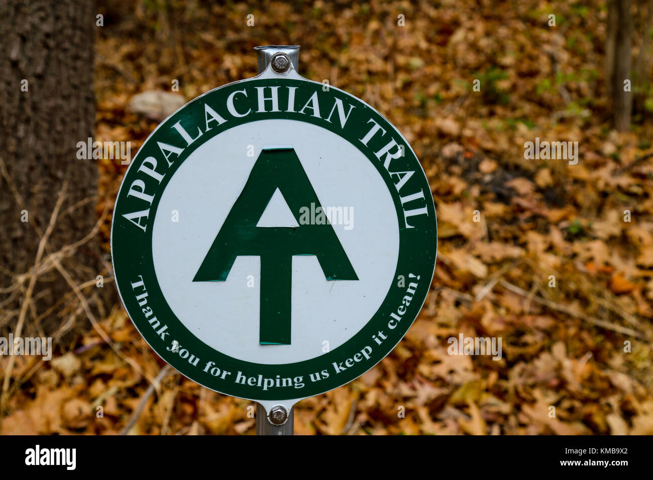 Port Clinton, PA, USA - December 3, 2017: The Appalachian Trail sign ...
