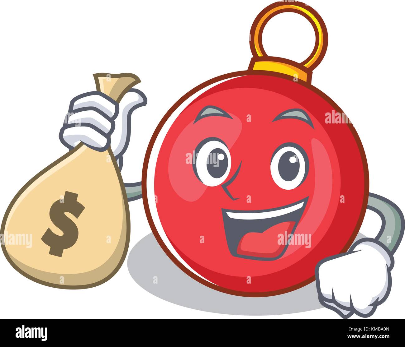 With money bag Christmas ball character cartoon Stock Vector Image ...