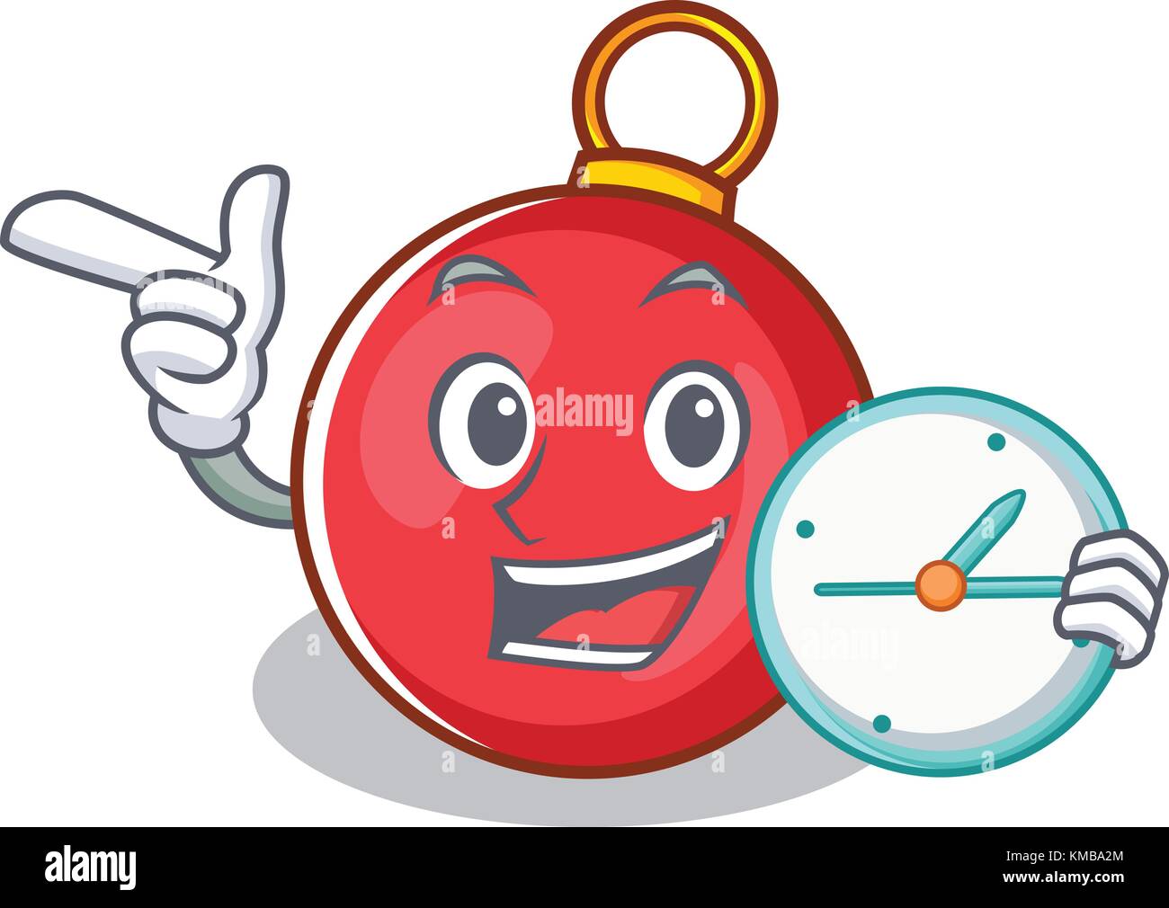With clock Christmas ball character cartoon Stock Vector Image & Art ...