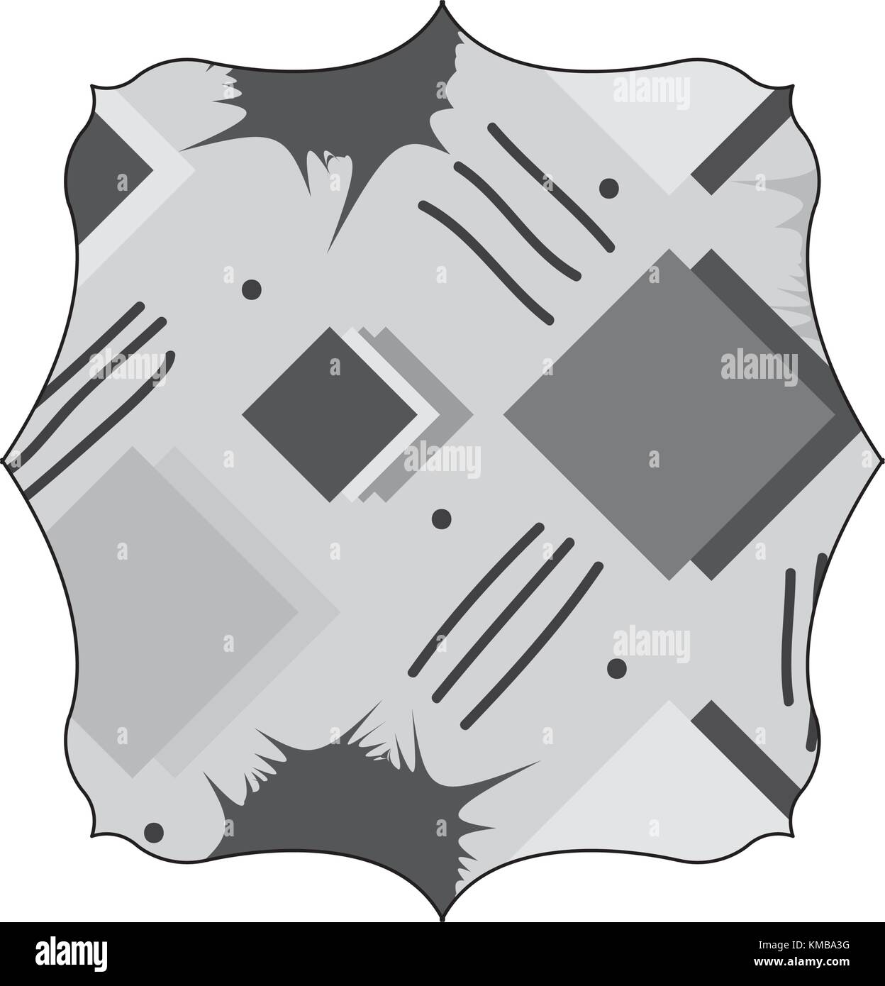 grayscale square with memphis style geometric background Stock Vector ...