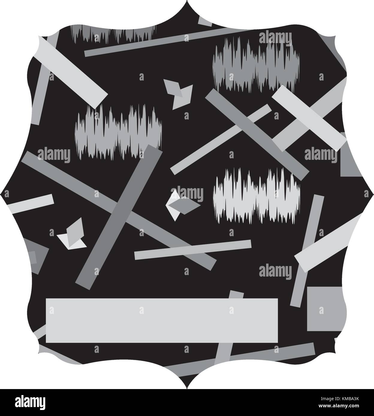 grayscale square with abstract figures memphis background Stock Vector ...