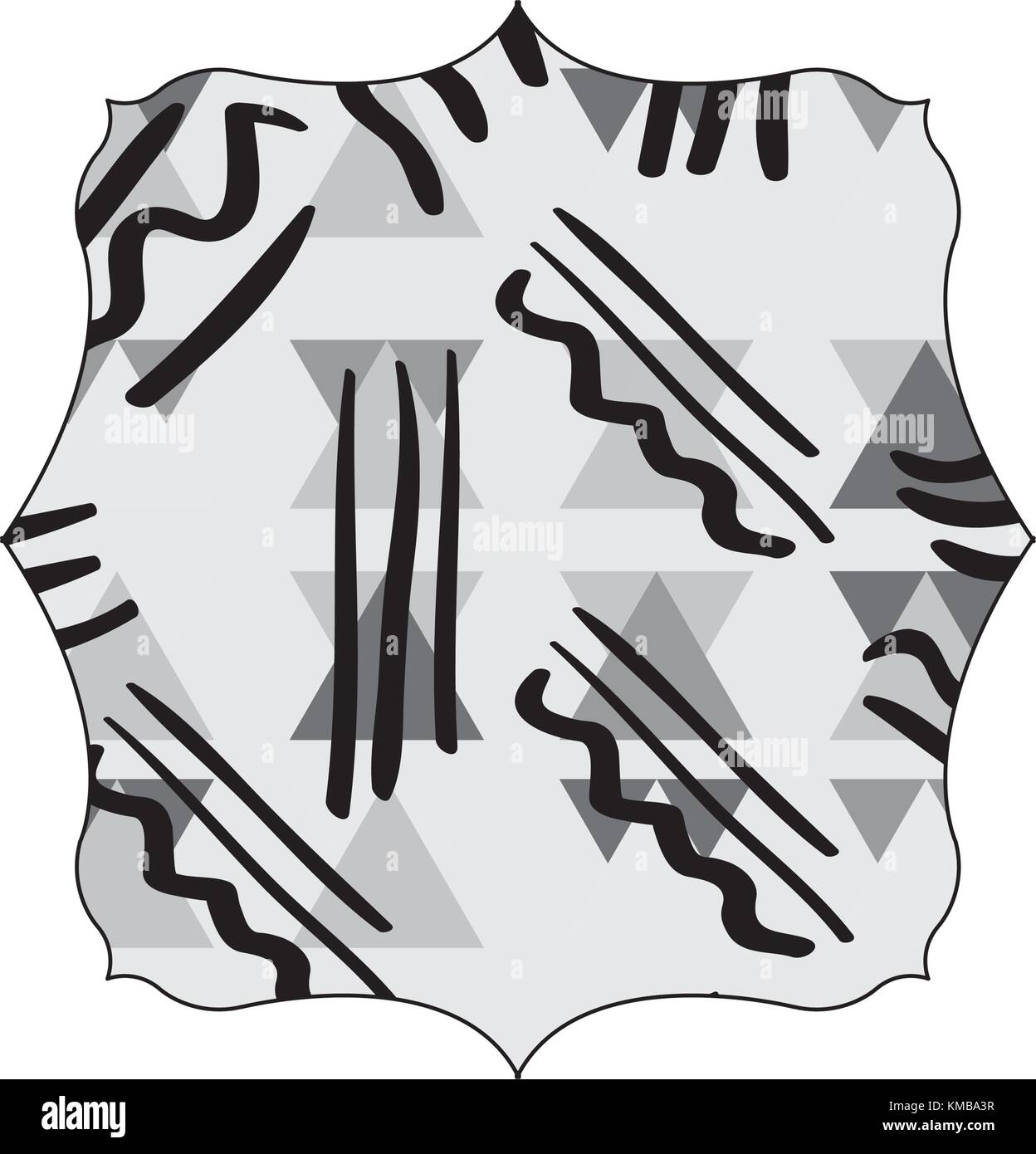 grayscale square with geometric memphis style background Stock Vector ...