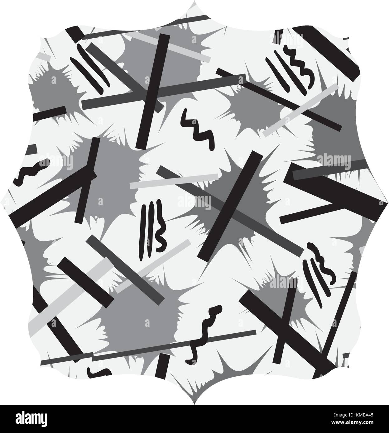 grayscale square with graphic style figure background Stock Vector ...