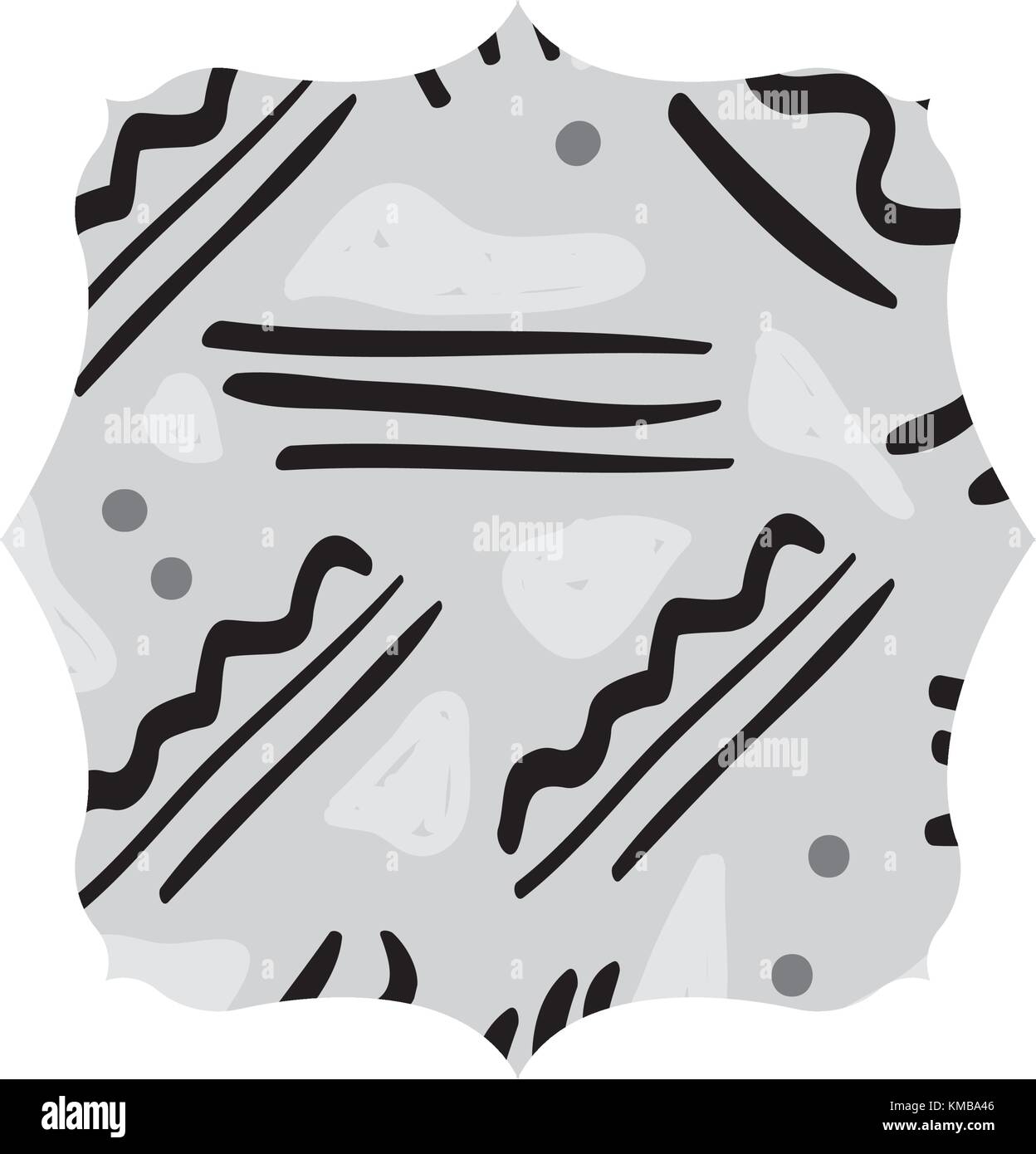 grayscale square with geometric memphis figure background Stock Vector ...