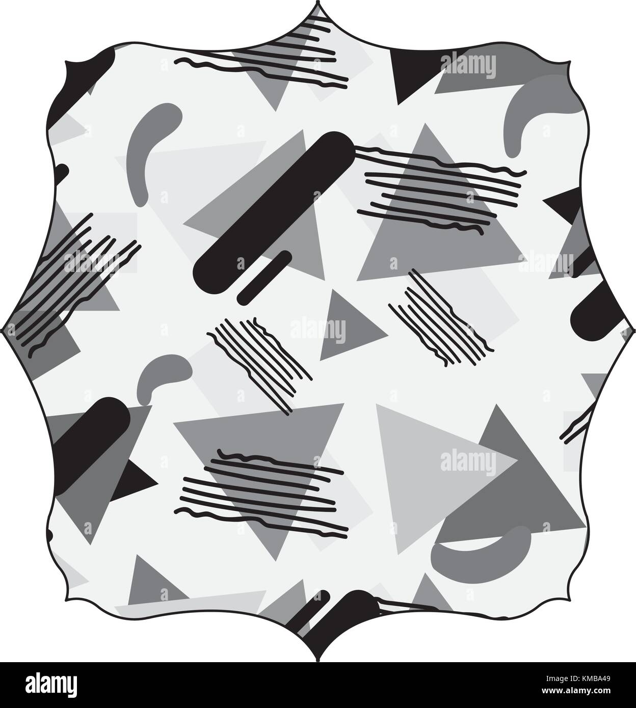 grayscale square with style geometric memphis background Stock Vector ...