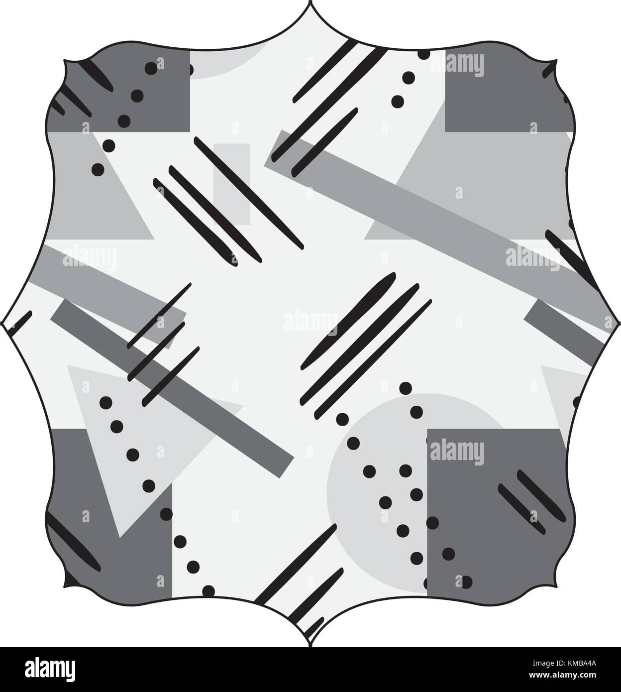 grayscale square with figures geometric style background Stock Vector ...