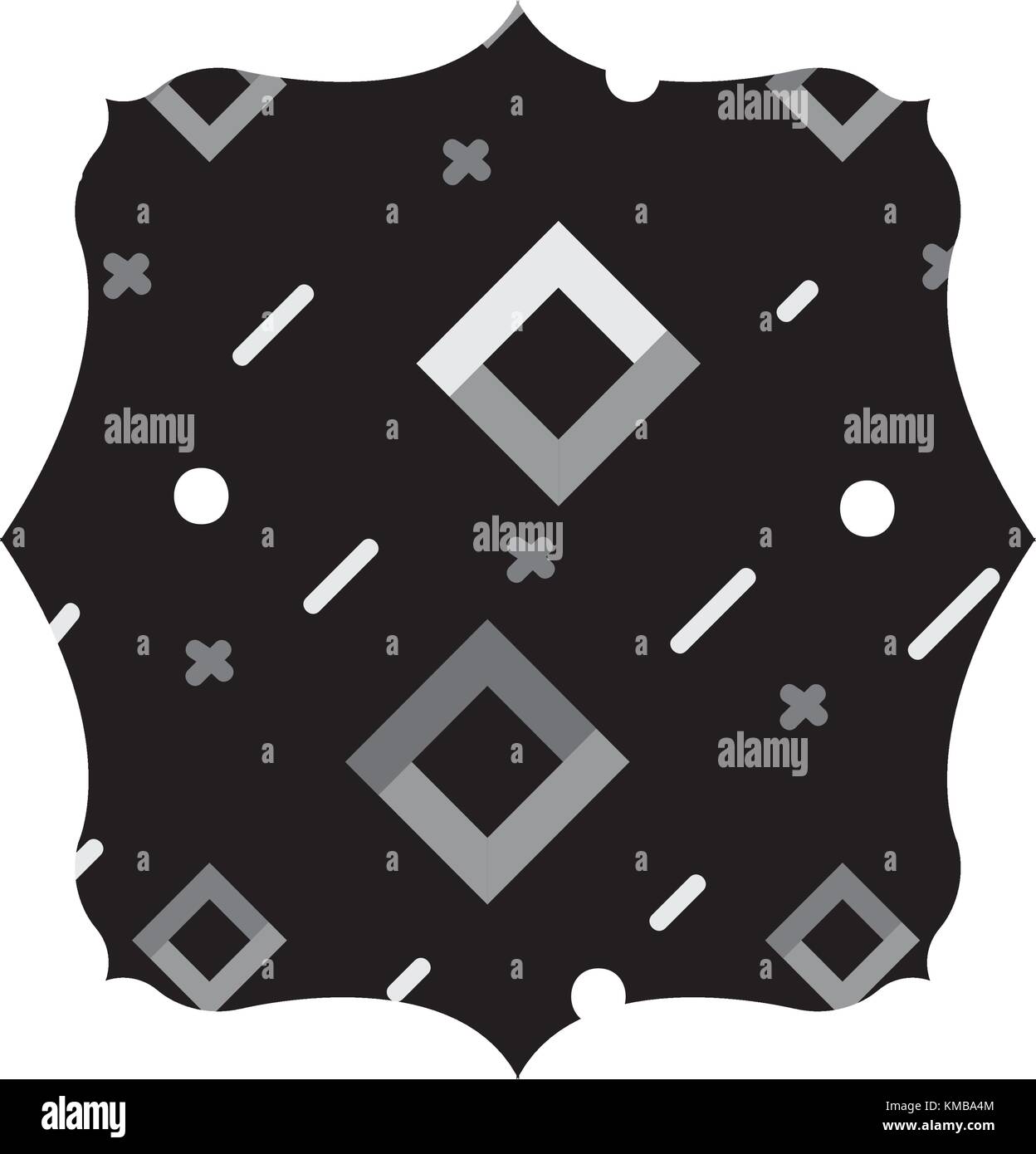 grayscale square with graphic geometric style background Stock Vector ...