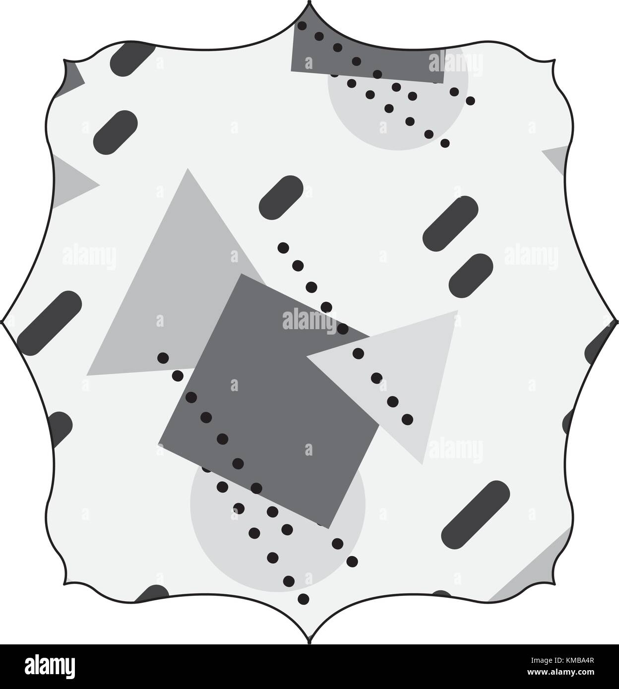 grayscale square with graphic geometric art background Stock Vector ...