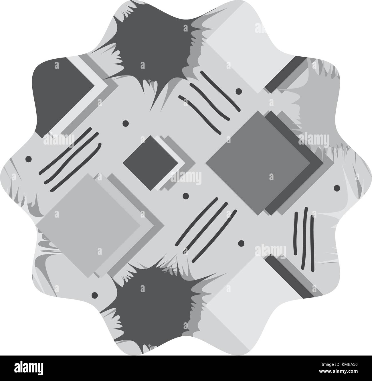 grayscale star with memphis style geometric background Stock Vector ...