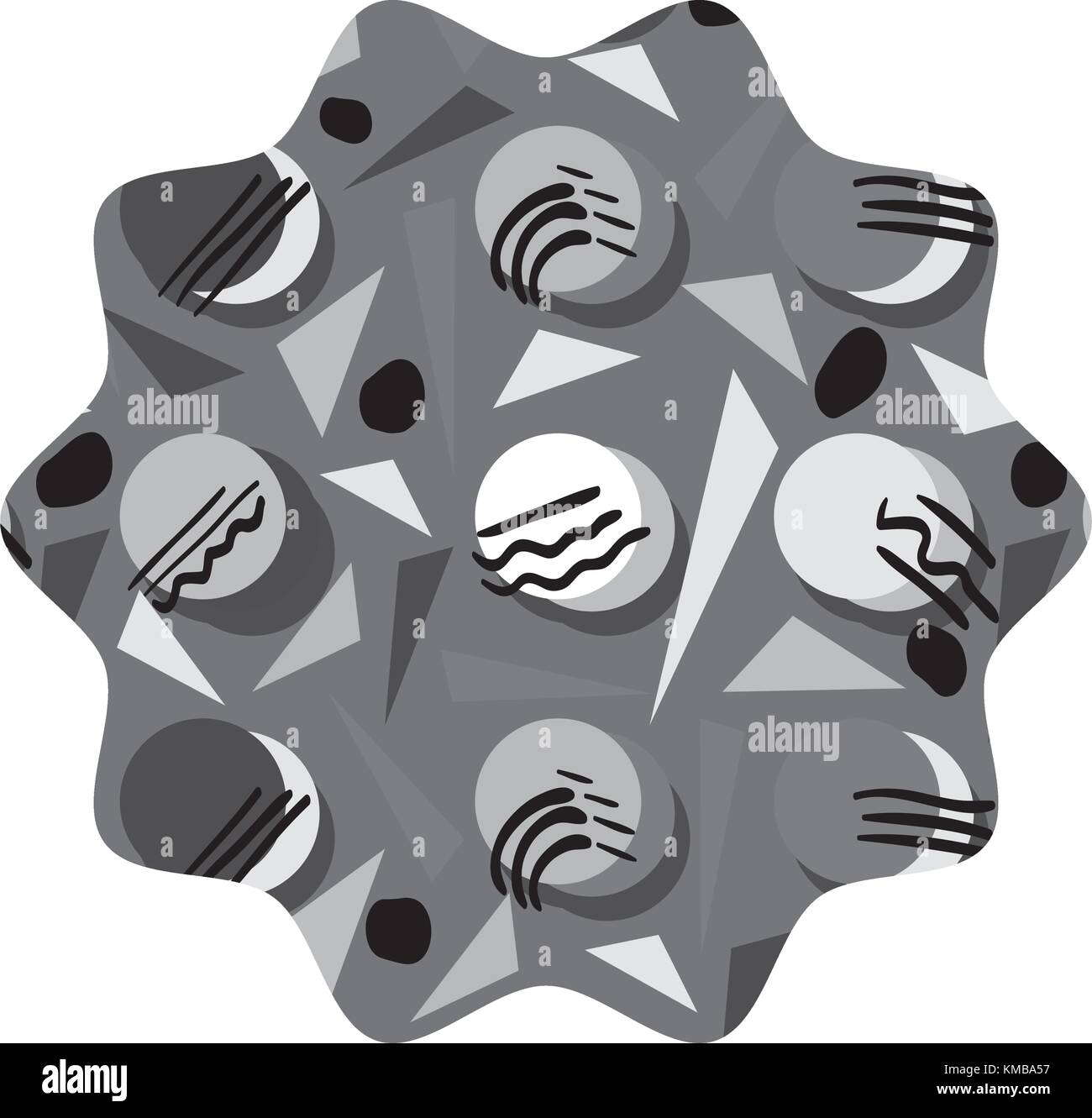 grayscale star with graphic memphis style background Stock Vector Image ...
