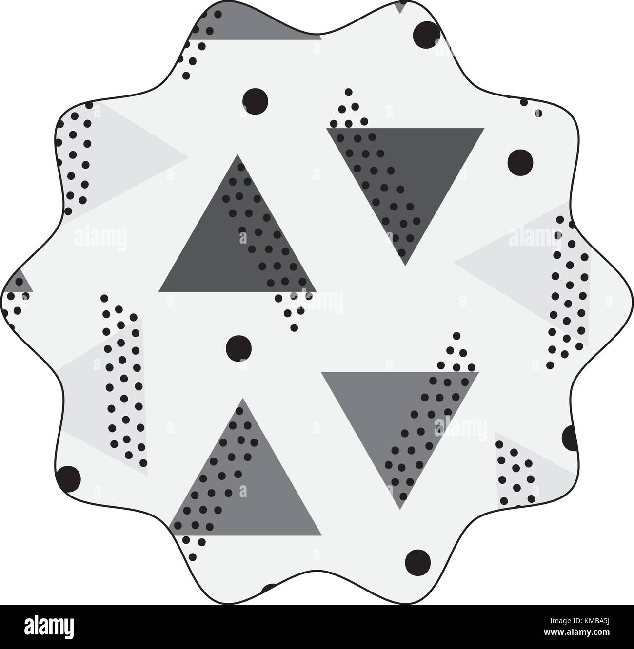 grayscale star with memphis graphic abstract background Stock Vector ...