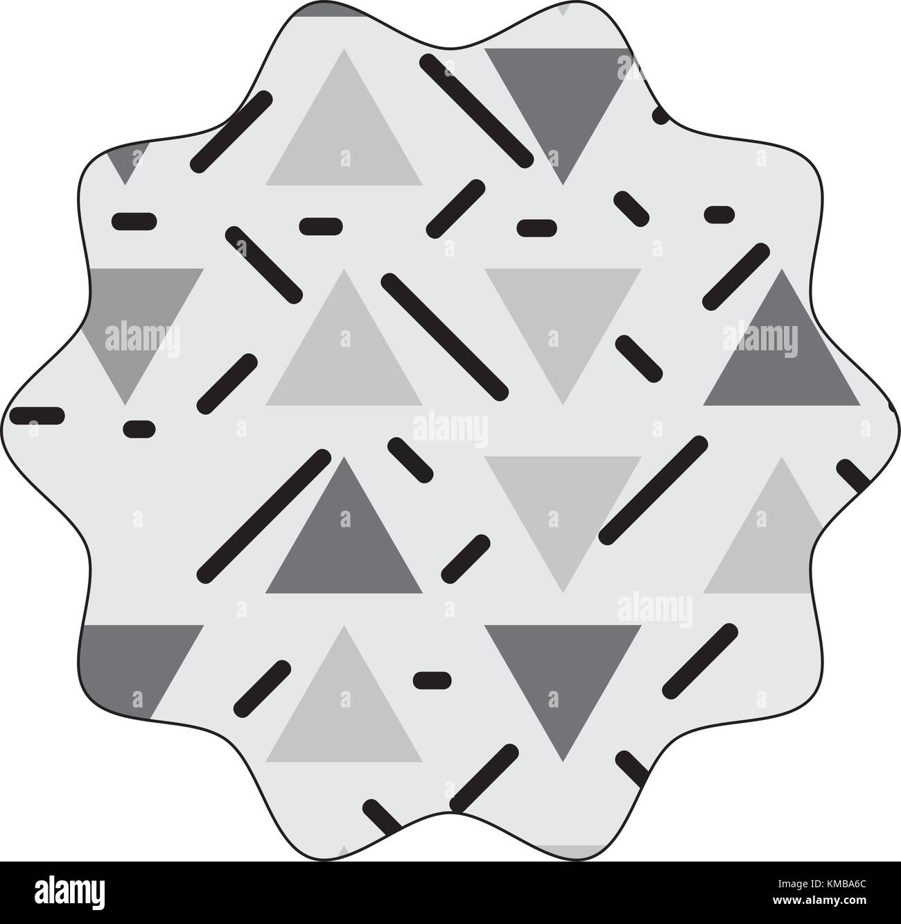 grayscale star with graphic figure memphis background Stock Vector ...