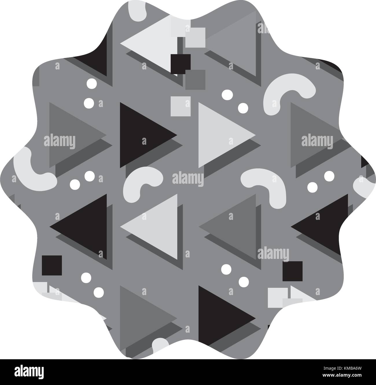 grayscale star with style memphis graphic background Stock Vector Image ...