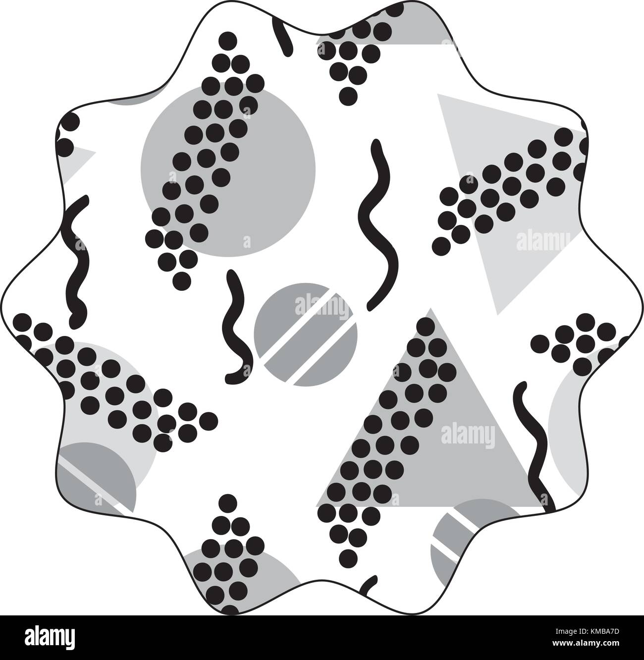 grayscale star with memphis geometric figures background Stock Vector ...