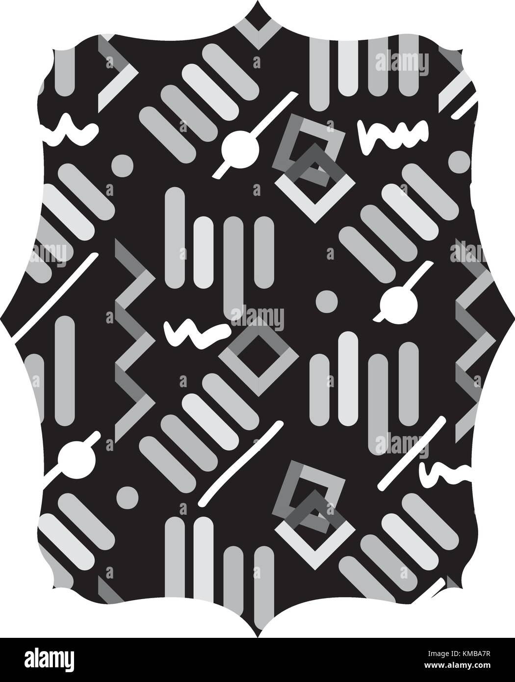 grayscale rectangle with memphis graphic style background Stock Vector ...