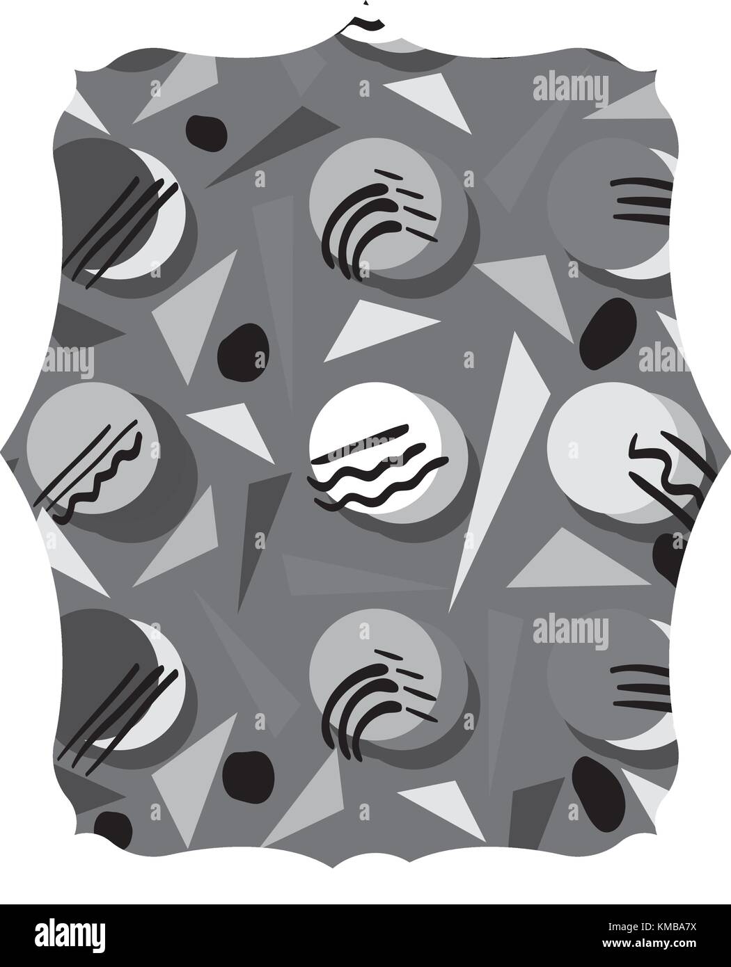 grayscale rectangle with graphic memphis style background Stock Vector ...