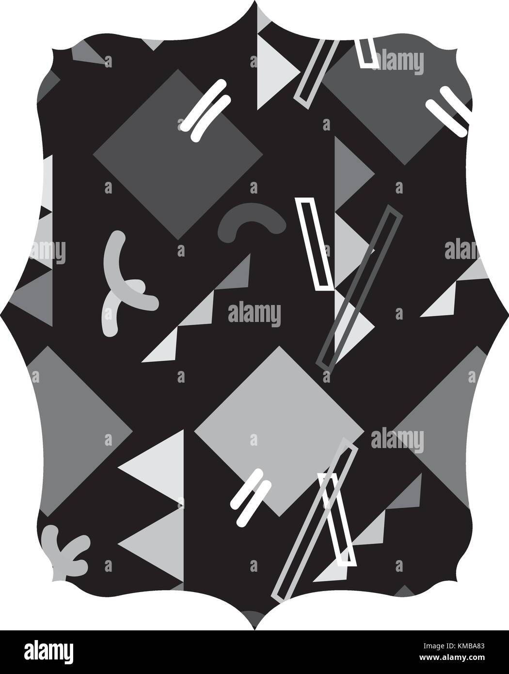 grayscale rectangle with graphic abstract memphis background Stock ...