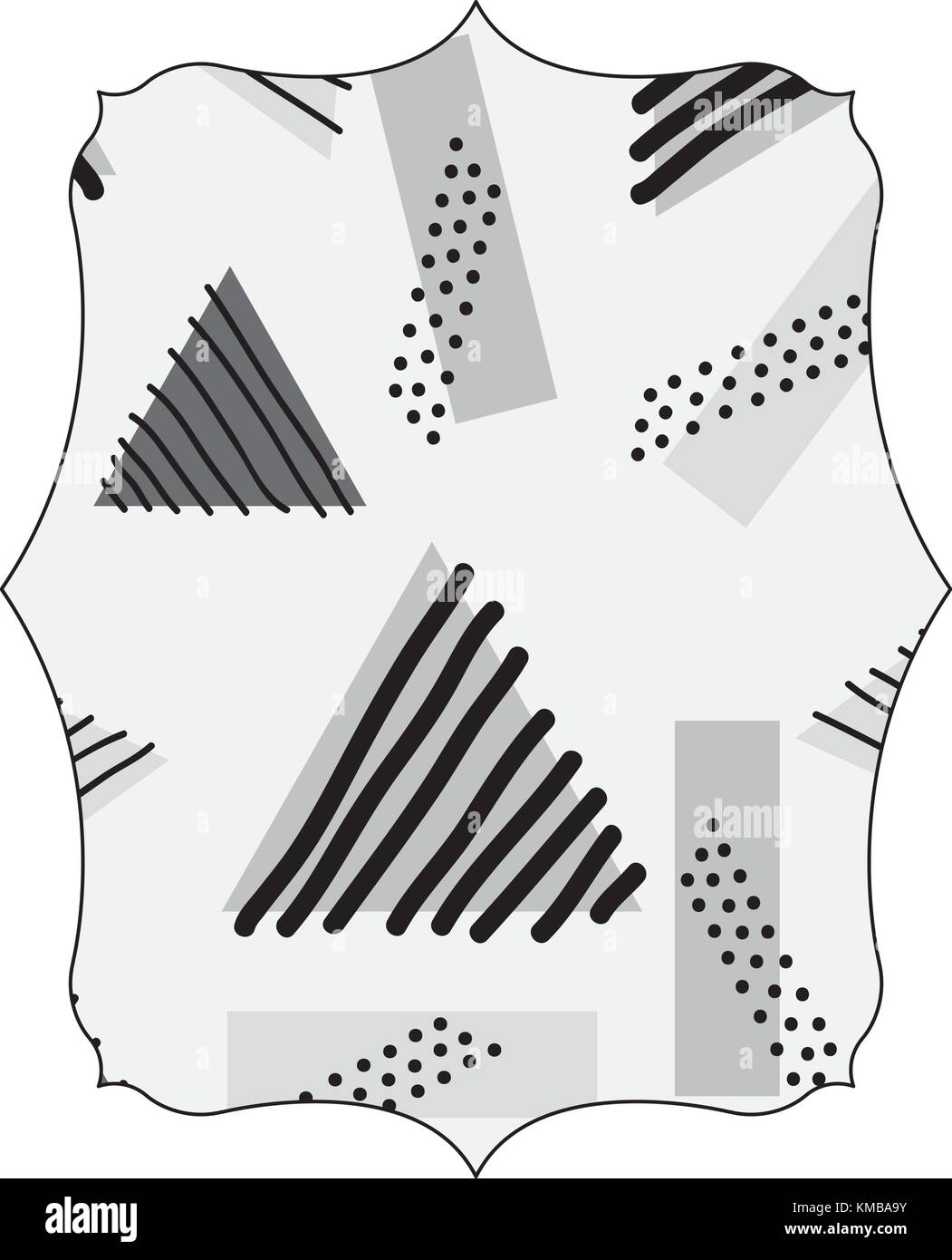 grayscale rectangle with geometric style memphis background Stock ...