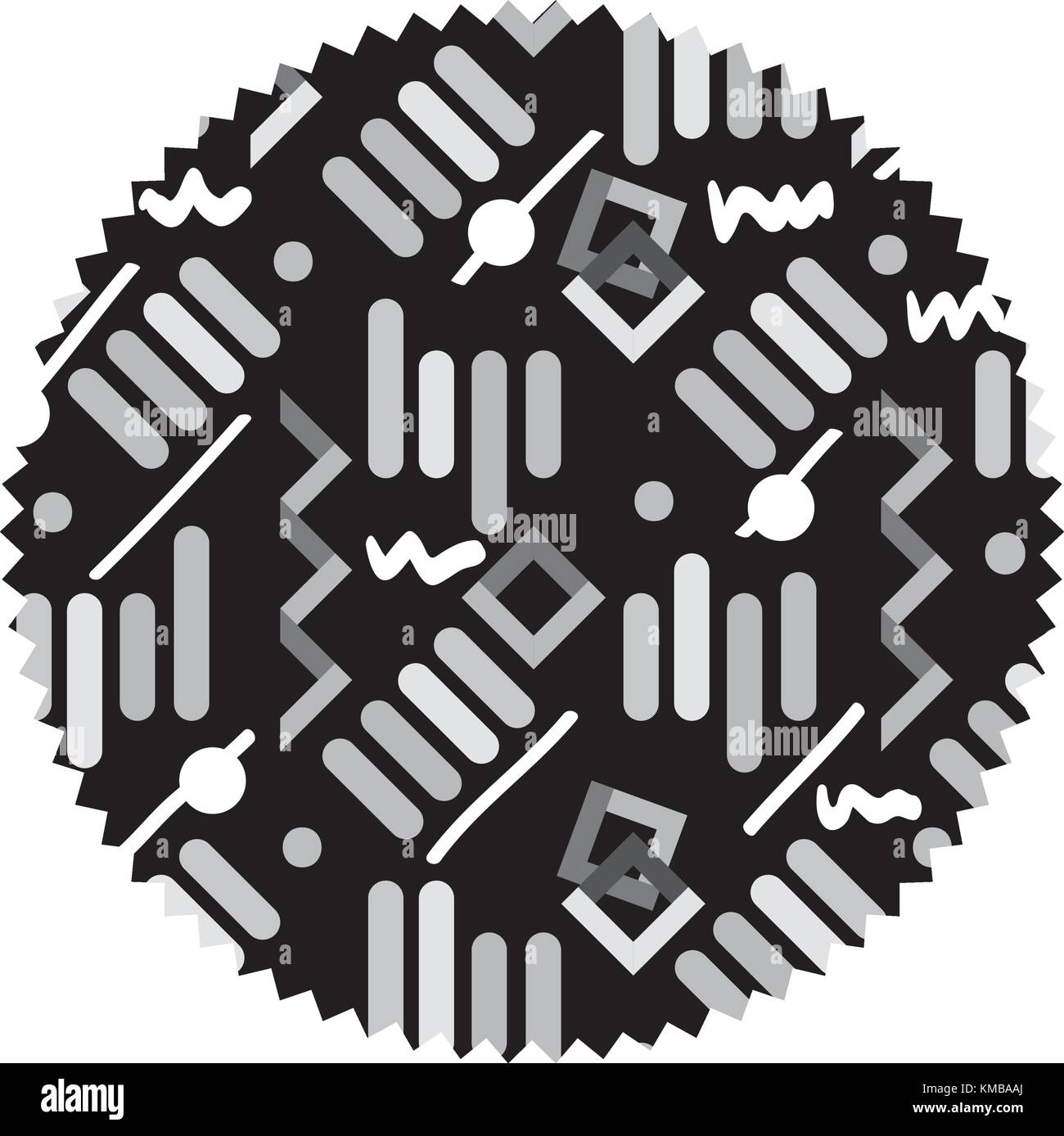grayscale circle with memphis graphic style background Stock Vector Image & Art - Alamy