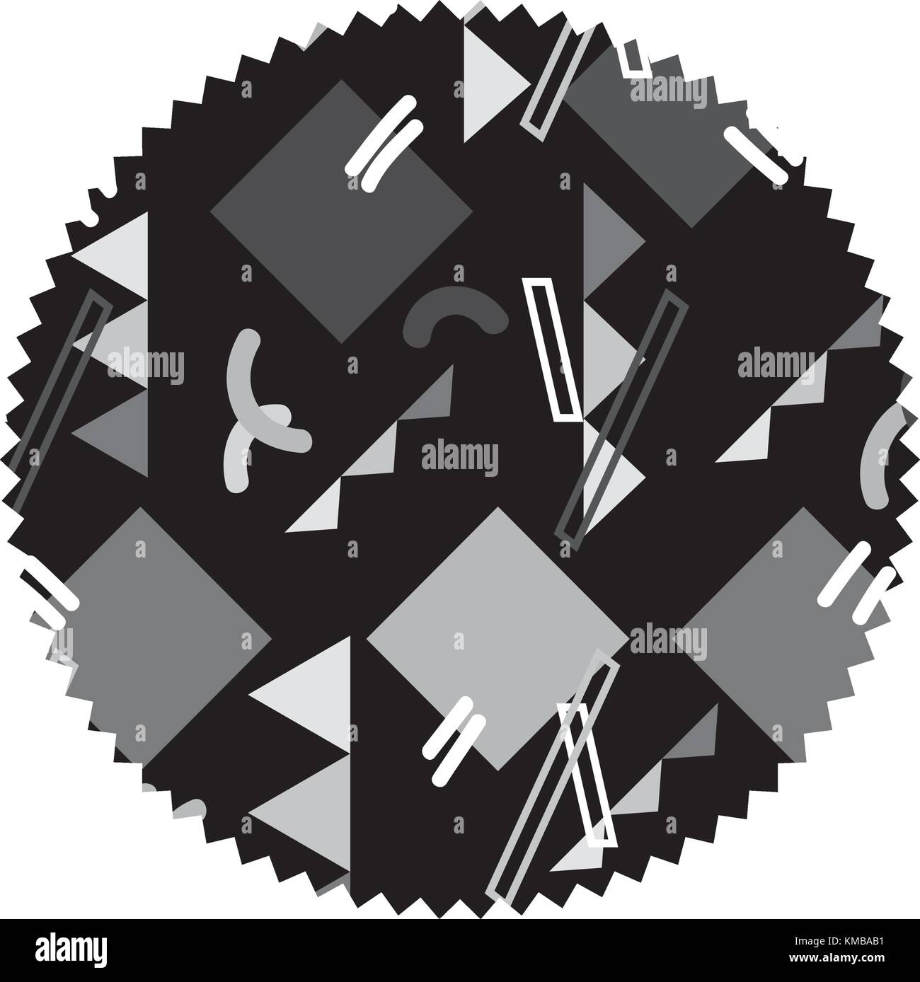 grayscale circle with graphic abstract memphis background Stock Vector Image & Art - Alamy