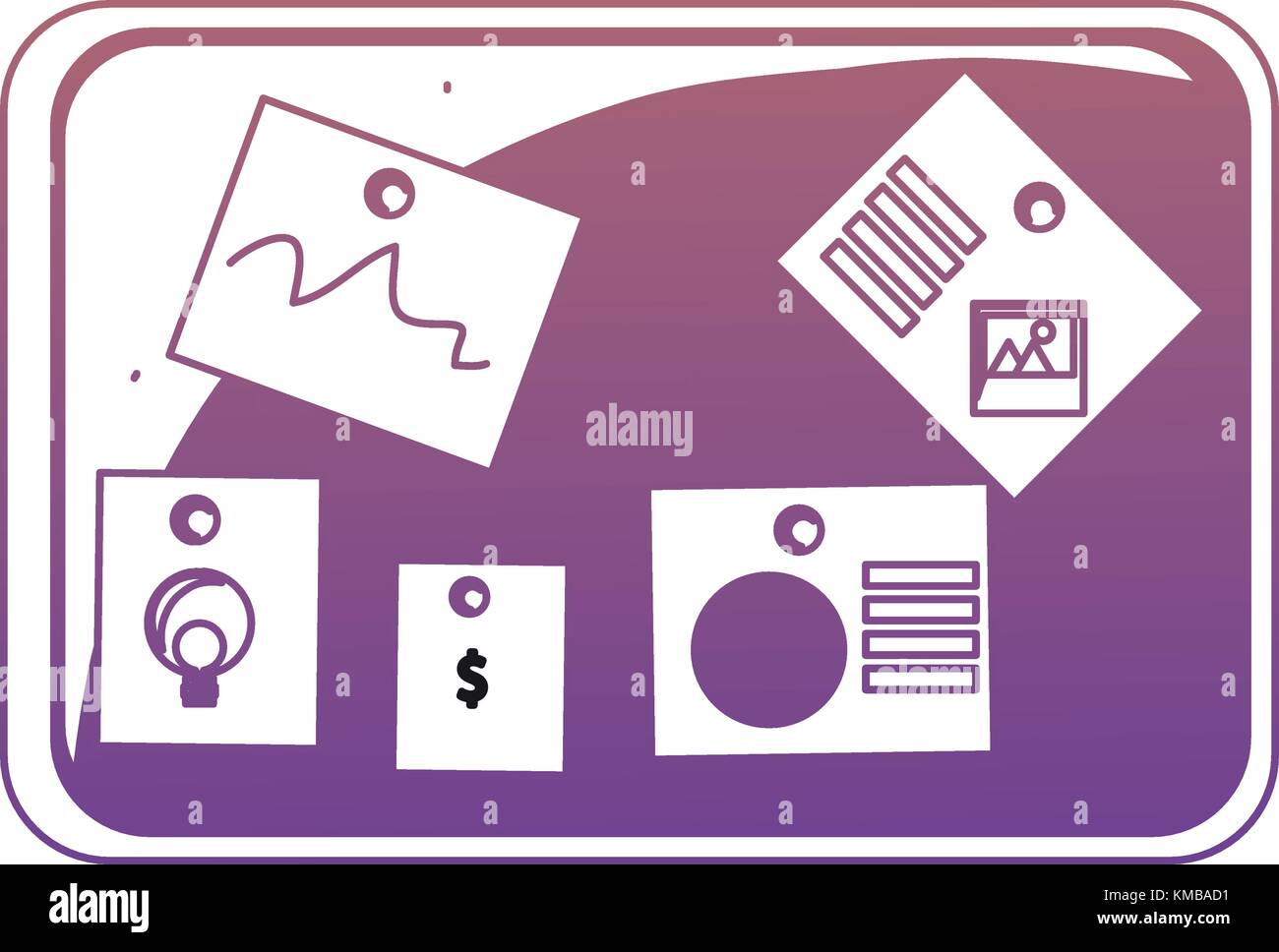 cork board with notes icon Stock Vector Image & Art - Alamy