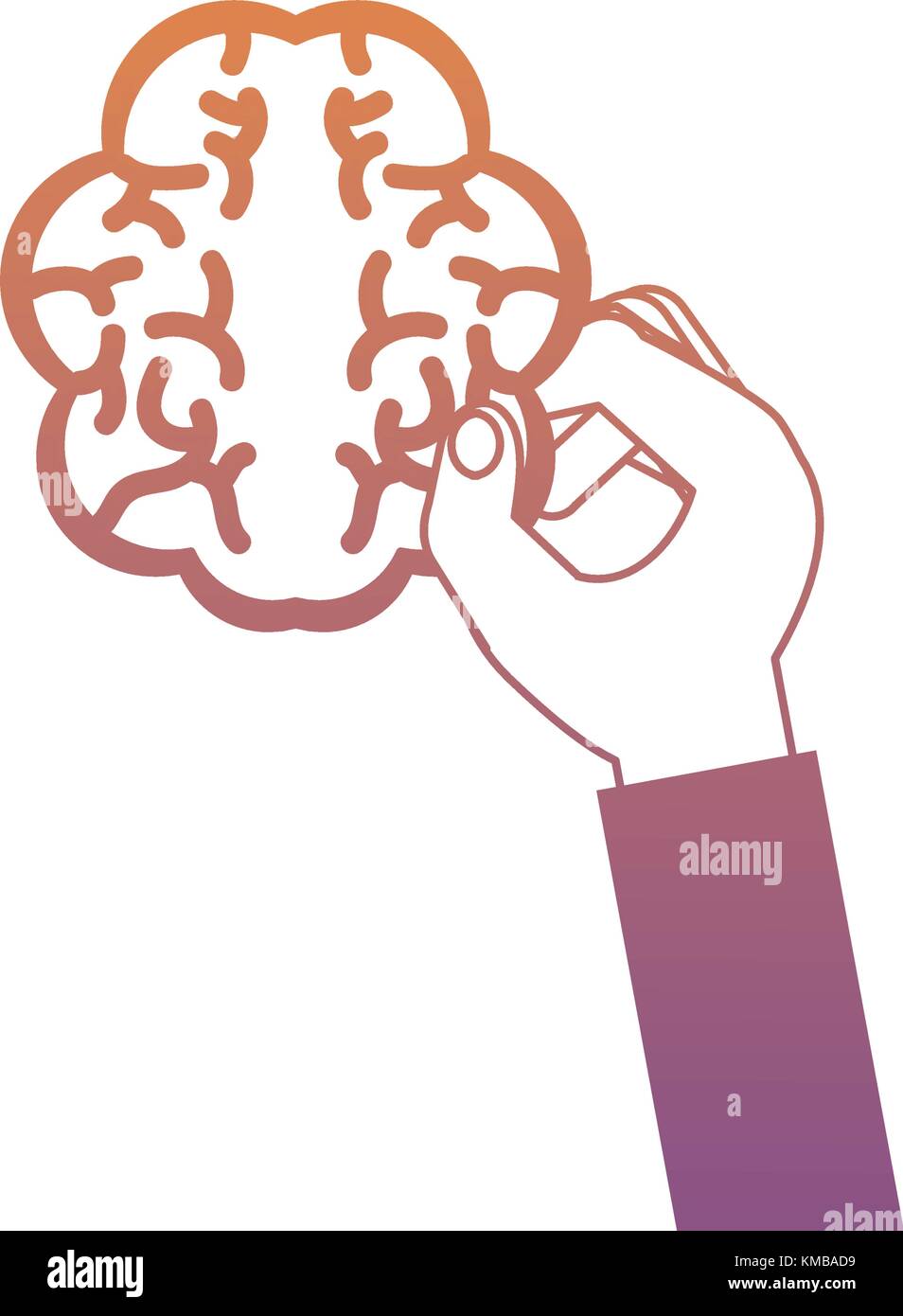 hand with brain icon Stock Vector Image & Art - Alamy
