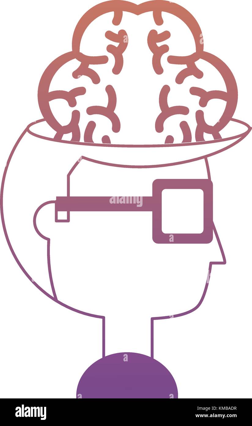 man head and brain icon Stock Vector Image & Art - Alamy