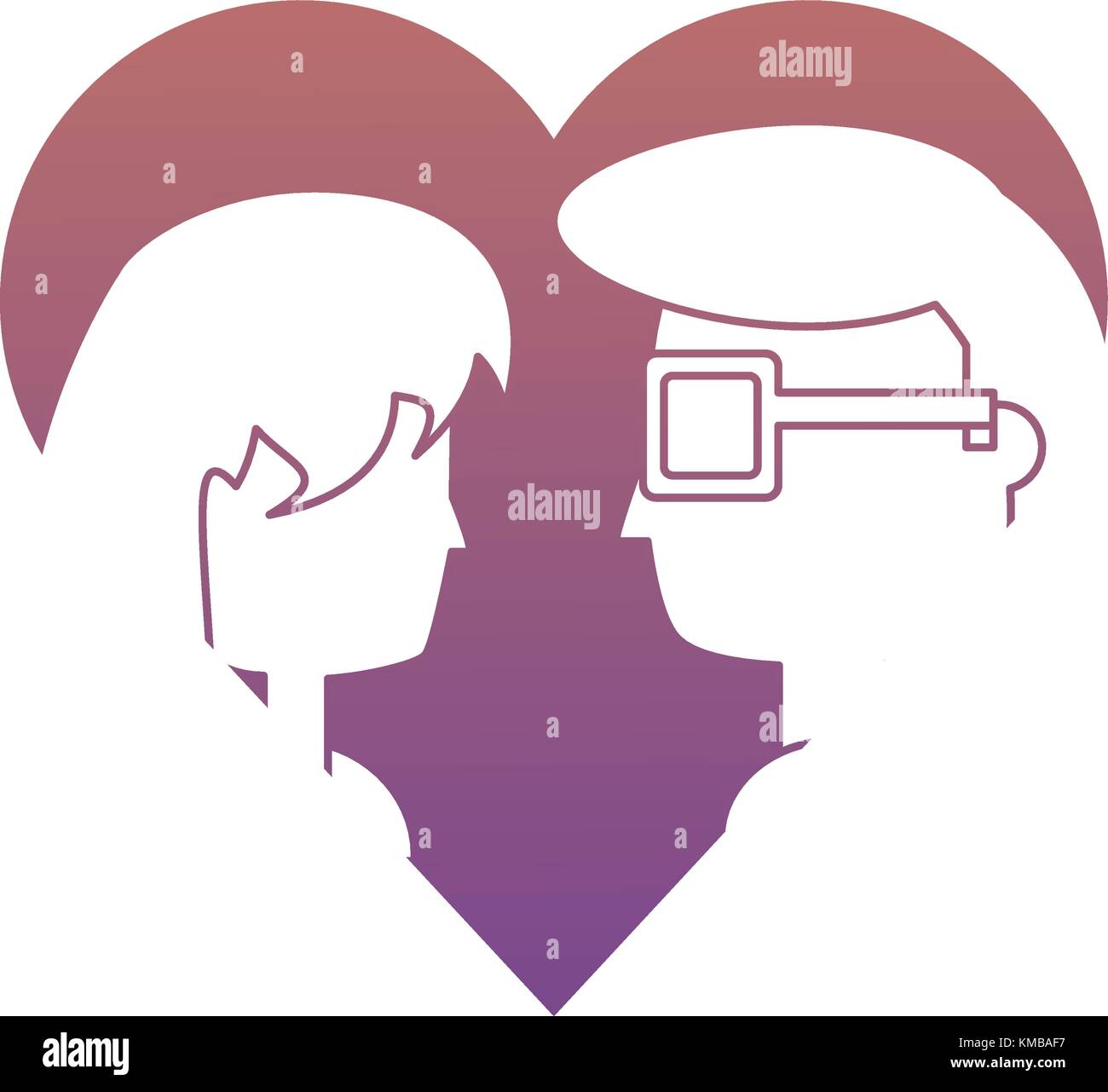 heart with couple icon Stock Vector Image & Art - Alamy