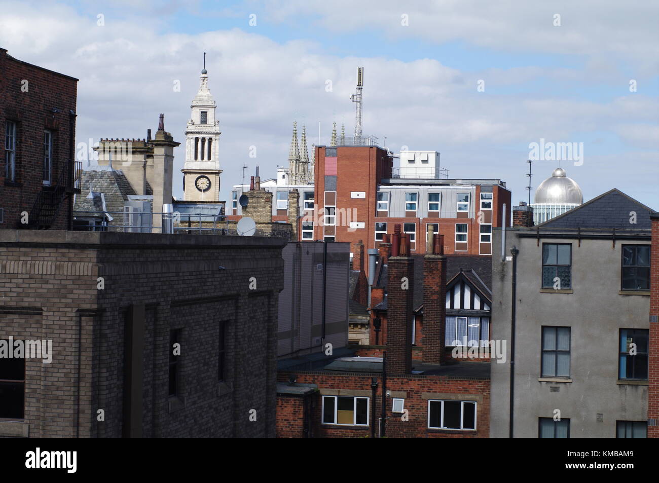Views over the rooftops rooves of Kingston upon Hull city centre center ...