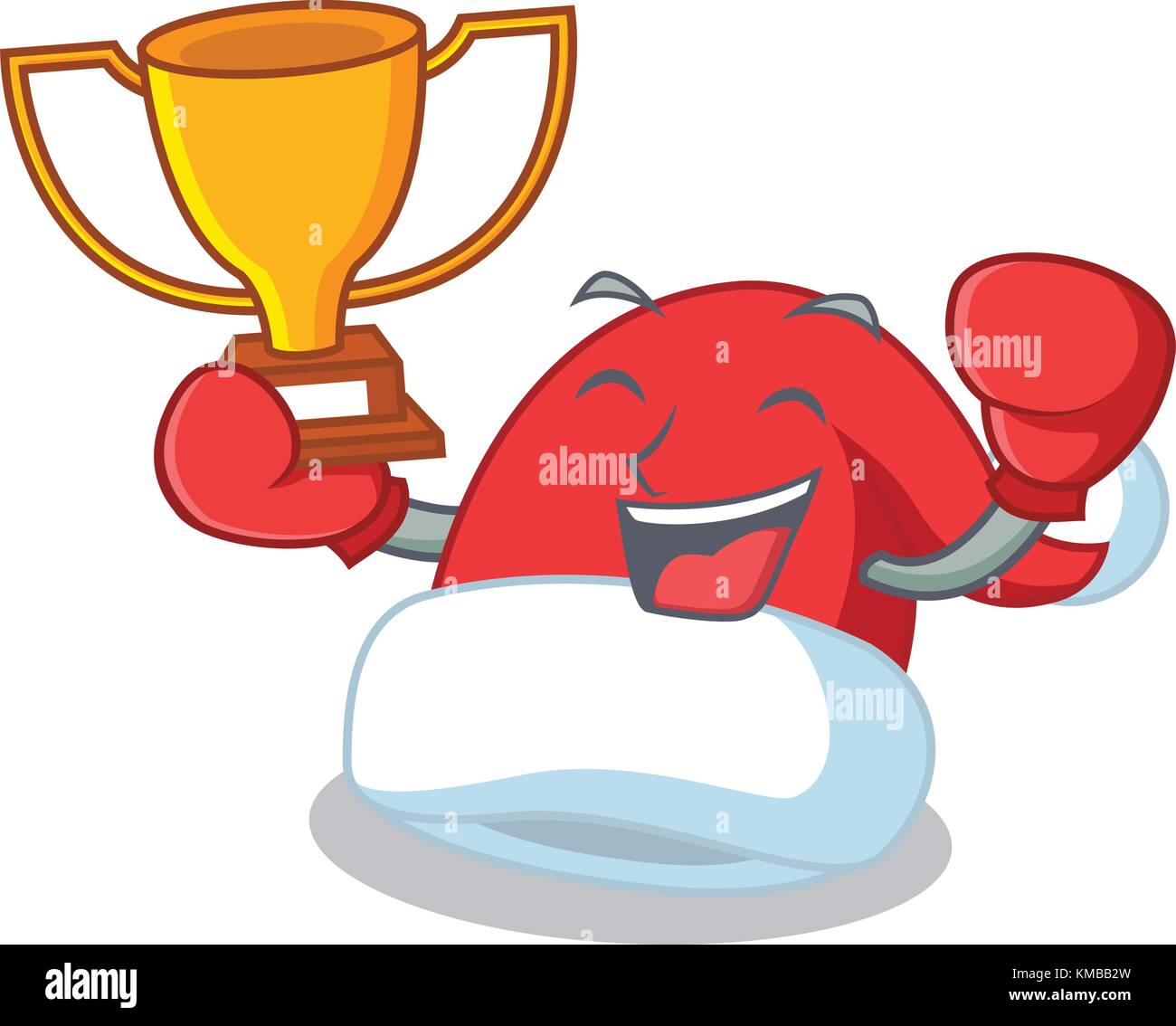 Boxing winner Christmas hat character cartoon Stock Vector Image & Art ...
