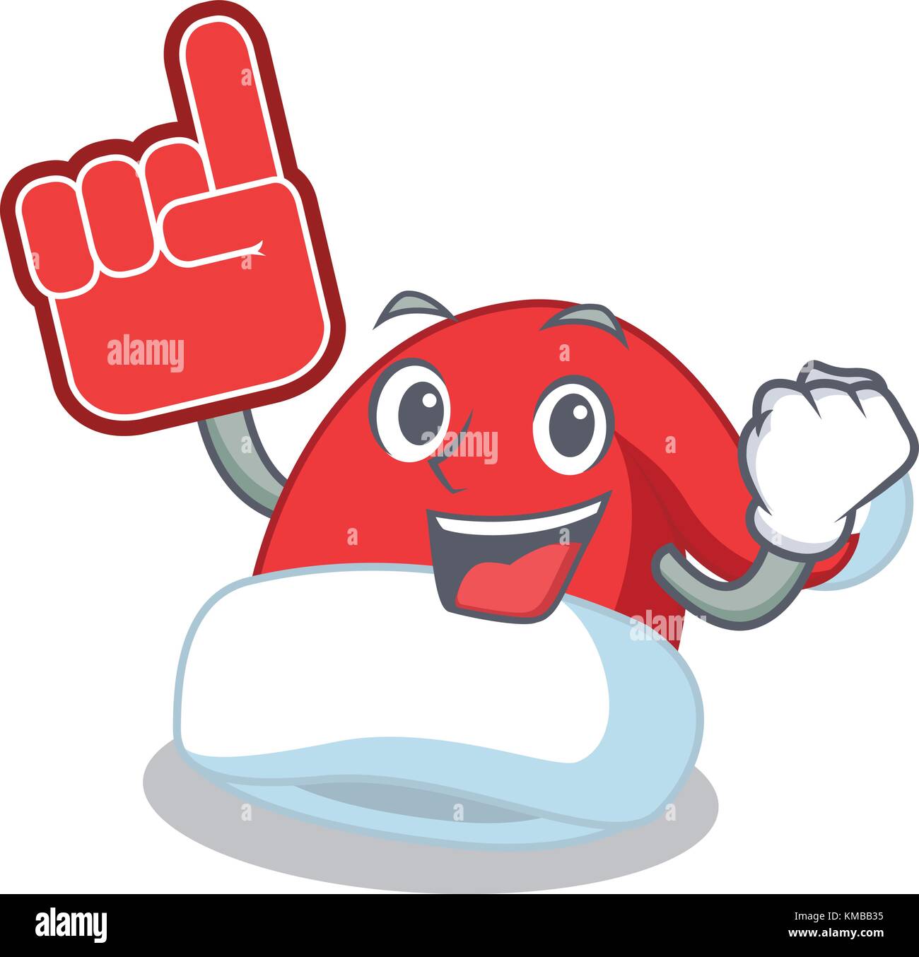 Foam finger Christmas hat character cartoon Stock Vector Image & Art ...