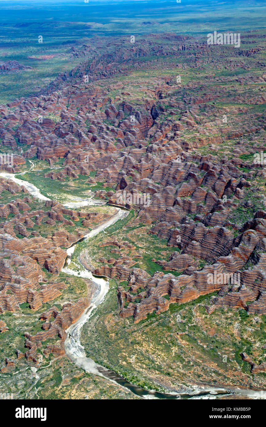 Aerial of the Bungle Bungles rock formation in Purnululu National Park ...
