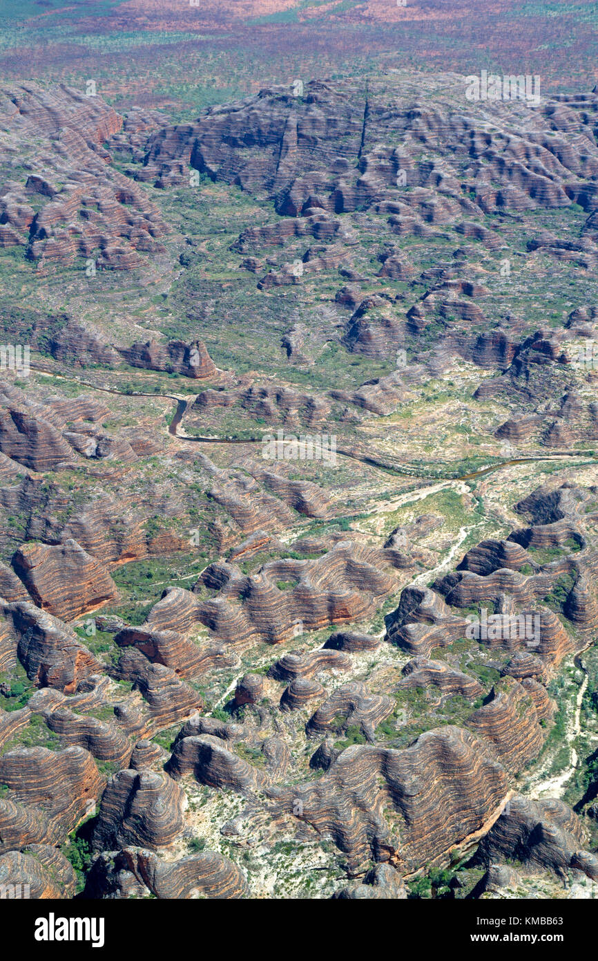 Aerial of the Bungle Bungles rock formation in Purnululu National Park ...