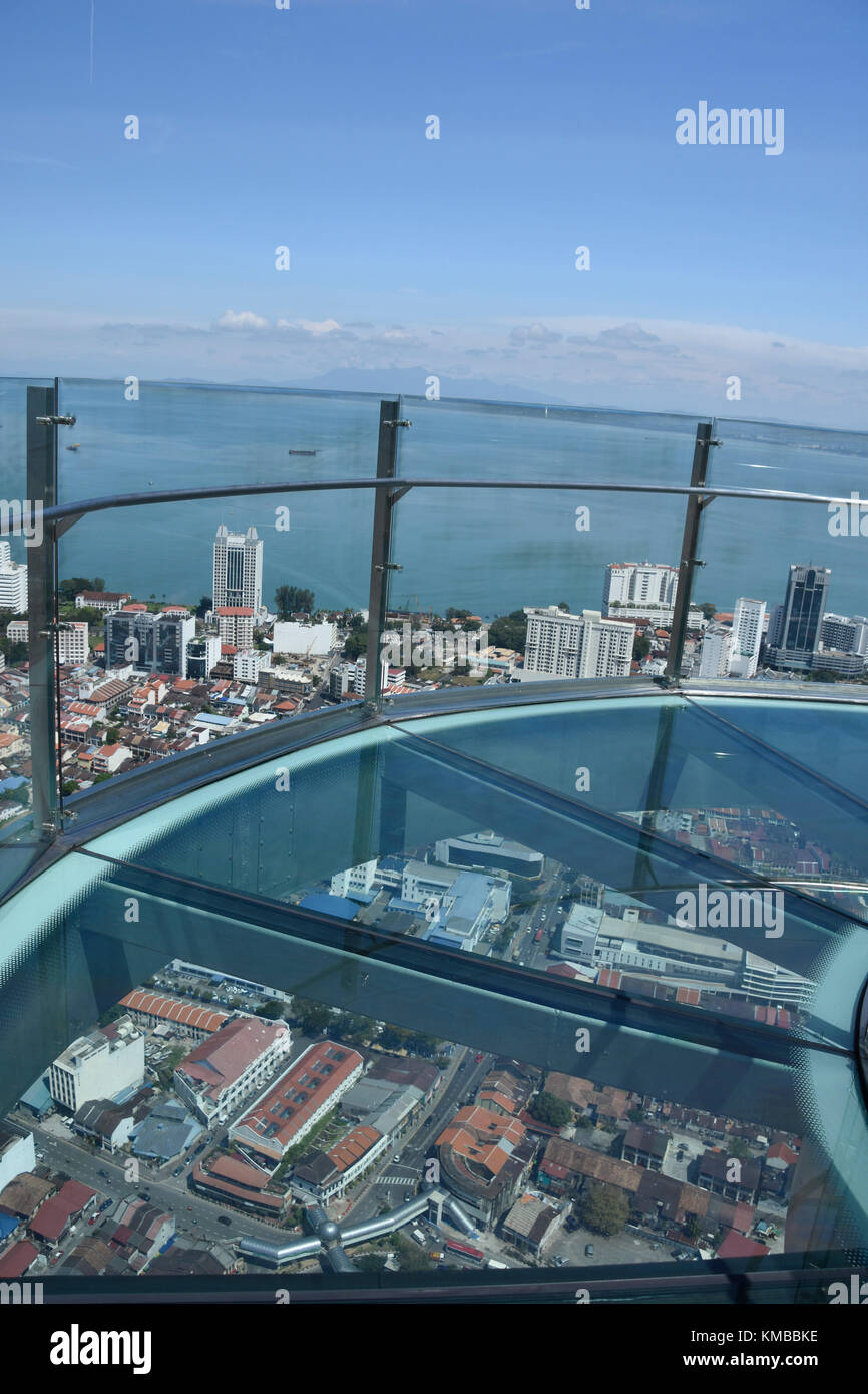 View of the harbour of George Town from the 66th Floor of the Komtar ...