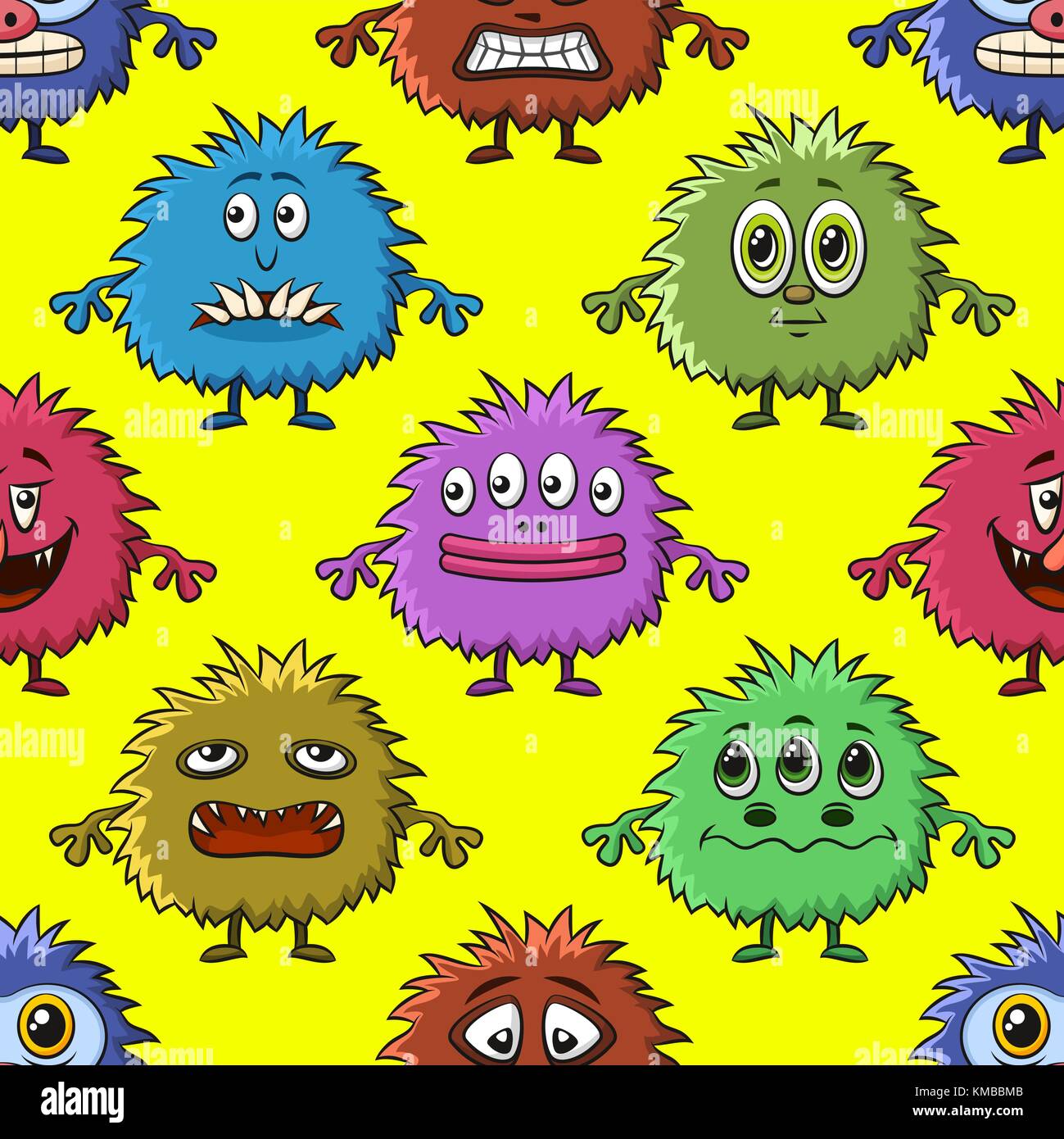 Cartoon Monsters Seamless Stock Vector Image & Art - Alamy