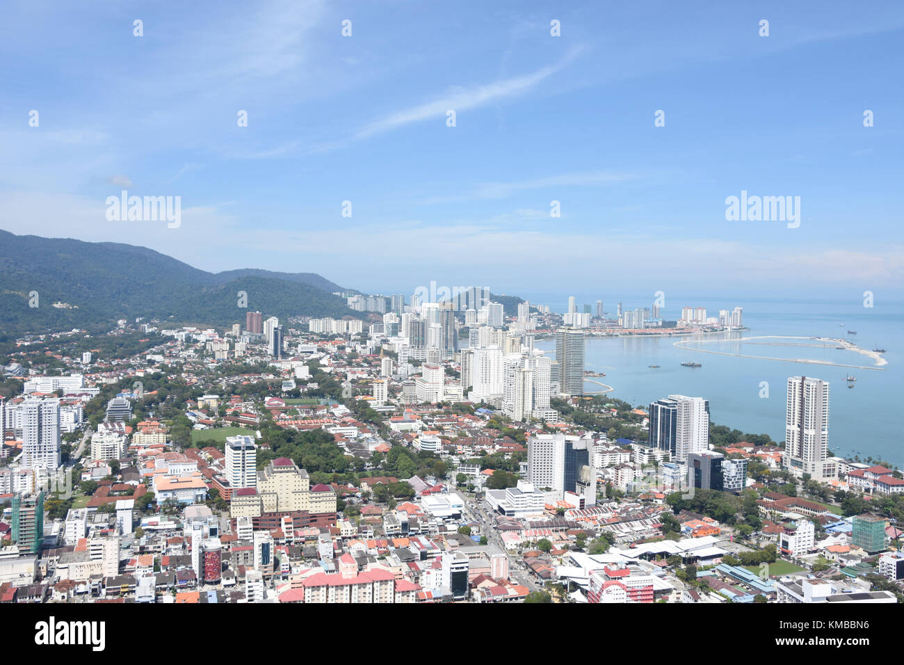 View of the harbour of George Town from the 66th Floor of the Komtar ...