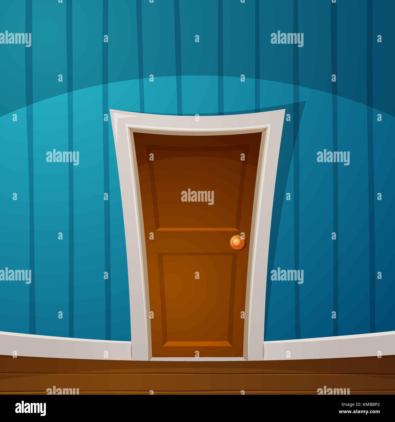 Cartoon door, plinth, wall-papers, wall, handle illustration Stock ...