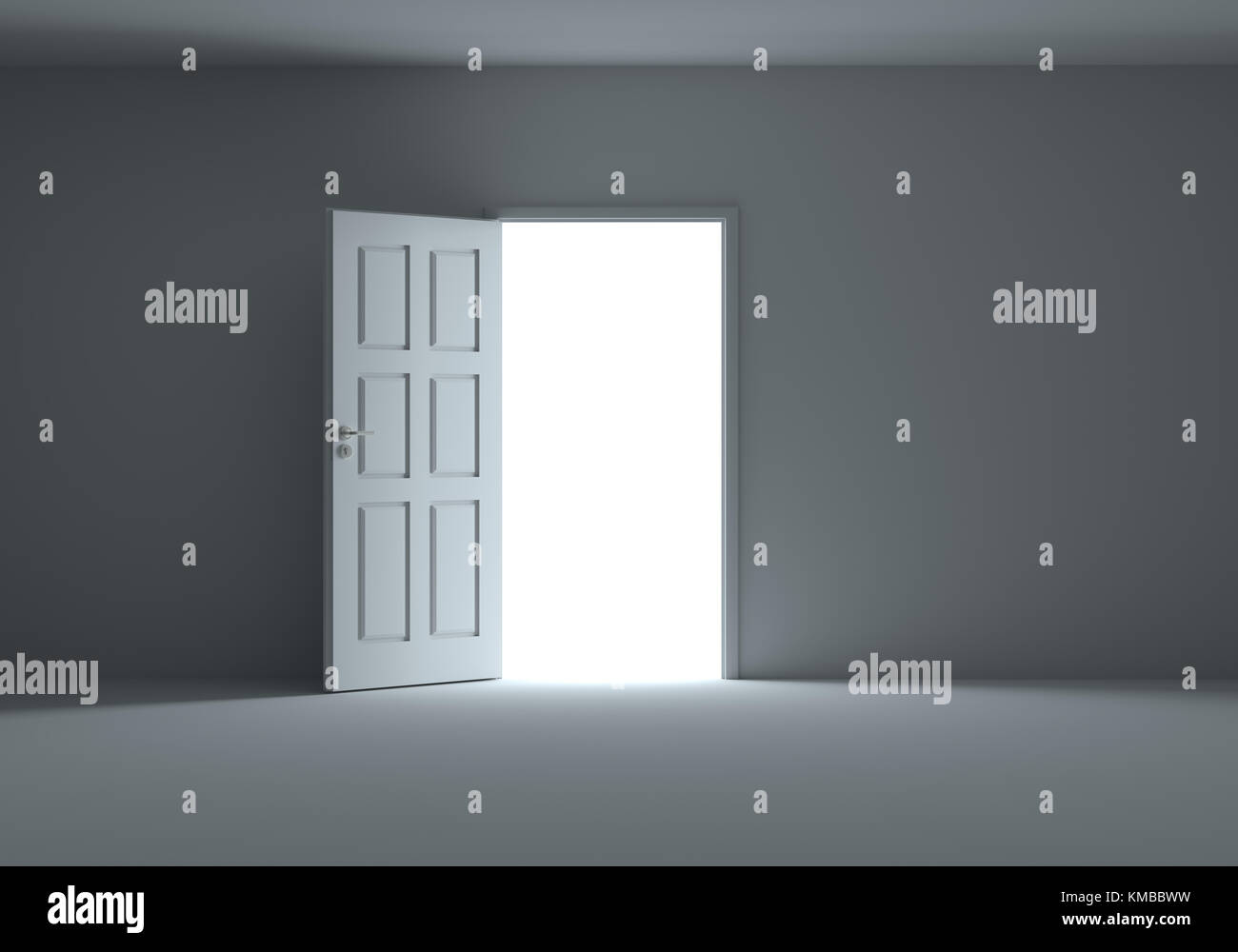 An open door with light streaming into dark room Stock Photo - Alamy