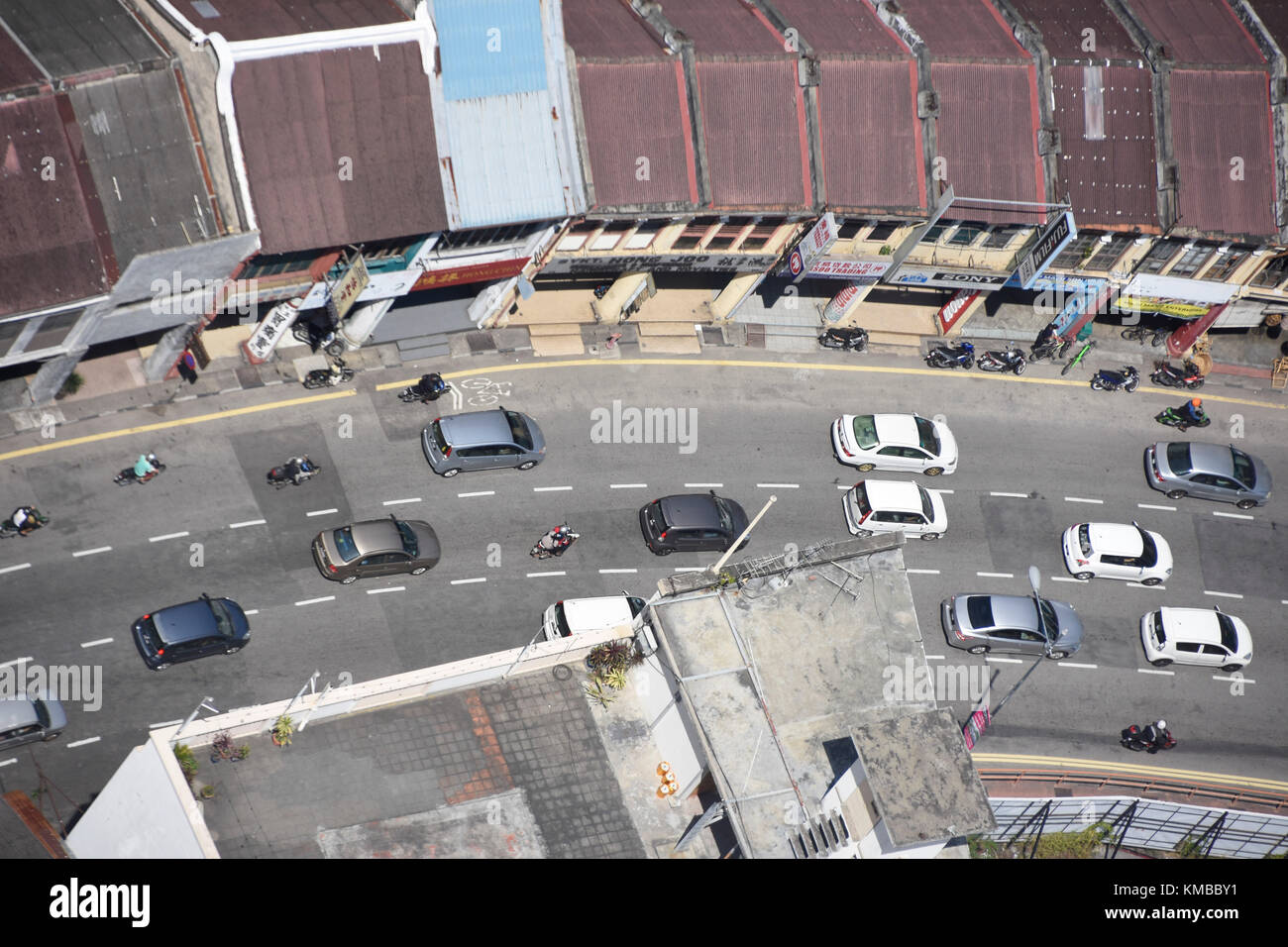 View of the harbour of George Town from the 66th Floor of the Komtar ...
