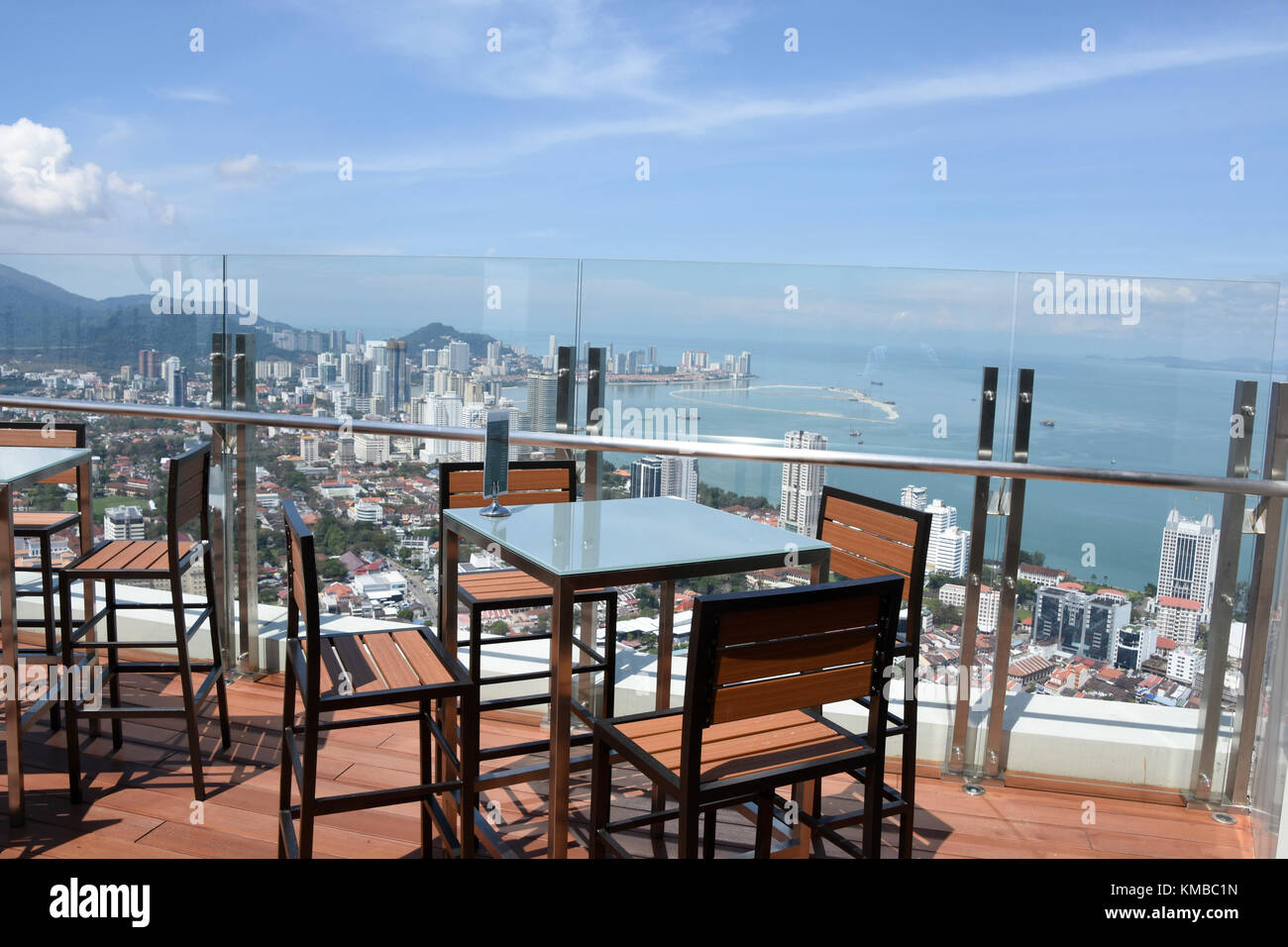 View of the harbour of George Town from the 66th Floor of the Komtar ...