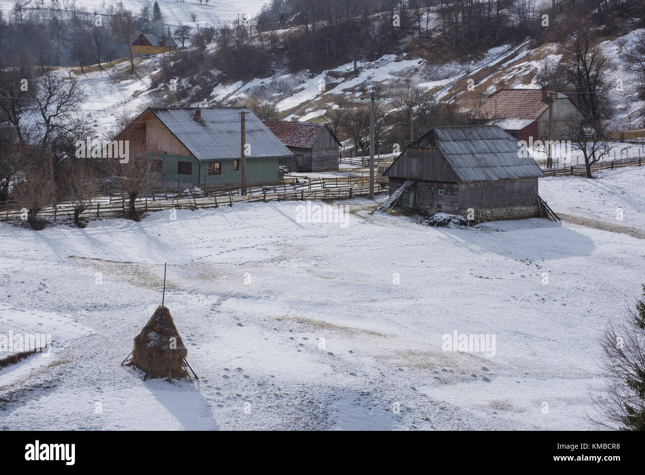 Romanian countryside landscape in winter Stock Photo - Alamy